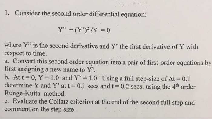 Solved 1. Consider the second order differential equation: | Chegg.com