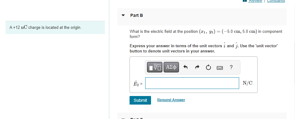 Solved A+12nC charge is located at the origin. What is the | Chegg.com