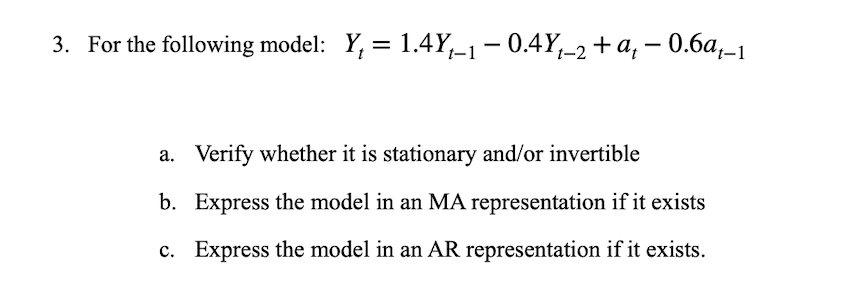 Solved For the following model: | Chegg.com