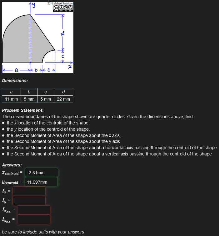 Solved Dimensions:Problem Statement:The curved boundaries of | Chegg.com