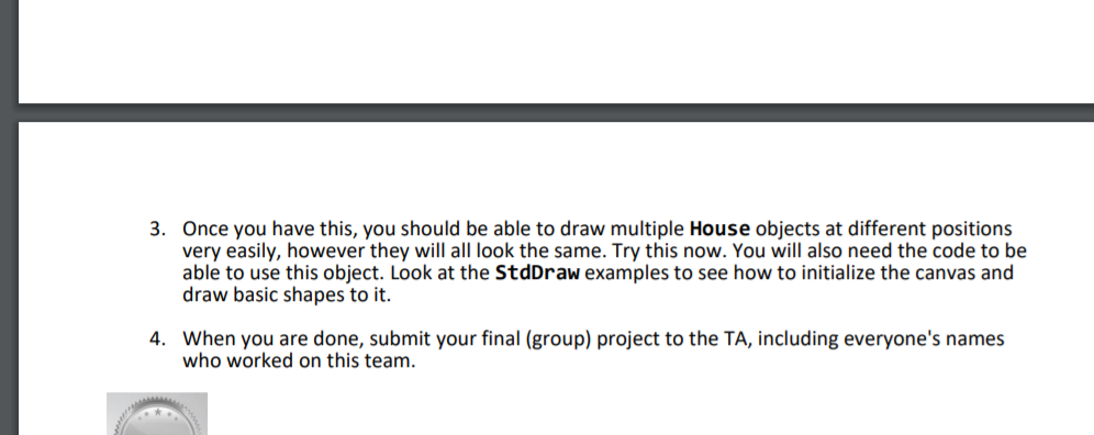 BRONZE StdDraw Group activity This week we will be | Chegg.com