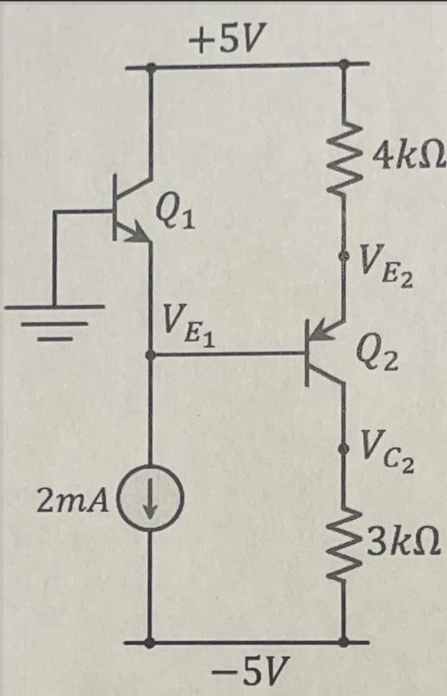 Solved For the following circuit assume that the transistors | Chegg.com
