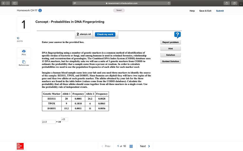 Homework CH17 G Saved Help Save & Exit Submit Concept | Chegg.com