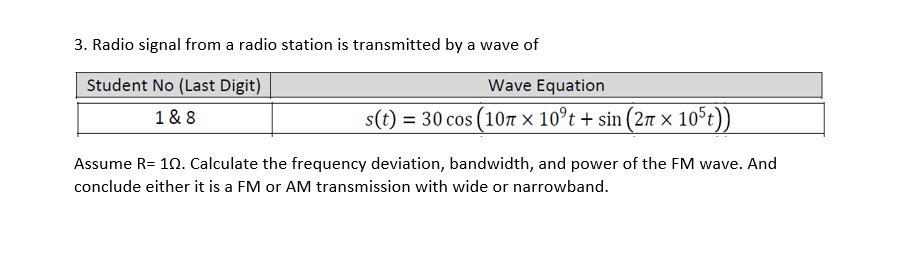 Solved 3. Radio signal from a radio station is transmitted | Chegg.com