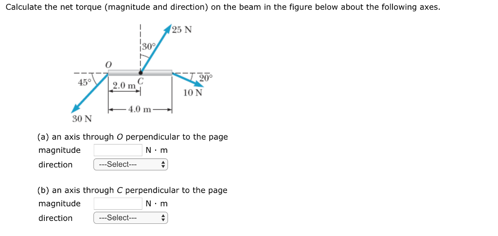 Calculate The Net Torque Magnitude And Direction On The Beam - The Best ... Calculate The Net Torque Magnitude And Direction On The Beam - The Best ...
