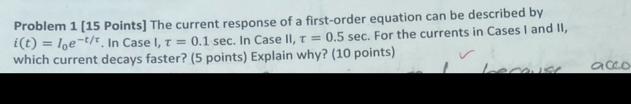 Solved Problem 1 [15 ﻿Points] ﻿The current response of a | Chegg.com