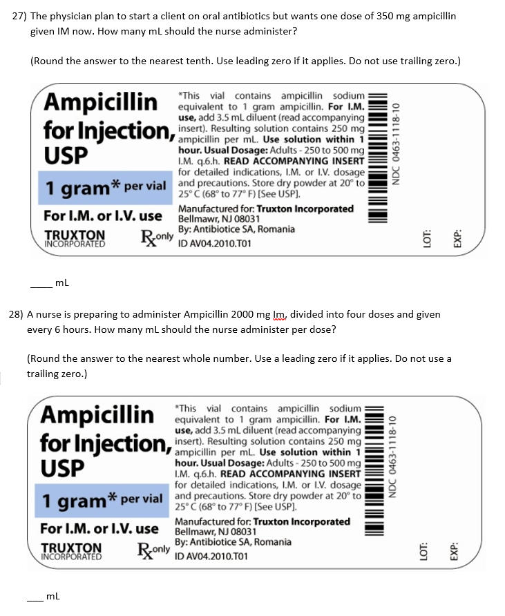 Solved 27) The physician plan to start a client on oral | Chegg.com