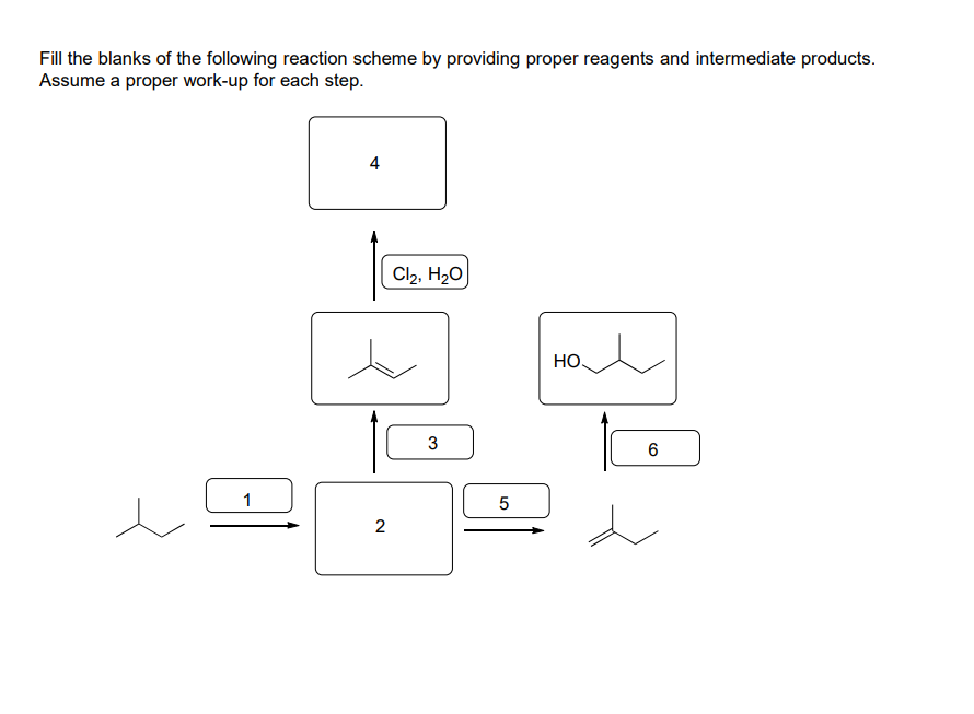 Solved Fill the blanks of the following reaction scheme by | Chegg.com