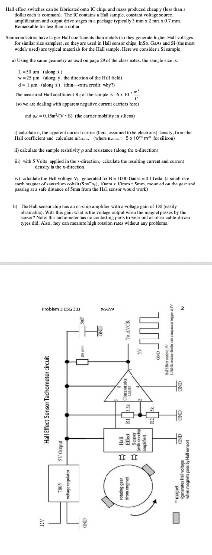 Solved Hall effect switches can be fabricated onto IC chips | Chegg.com