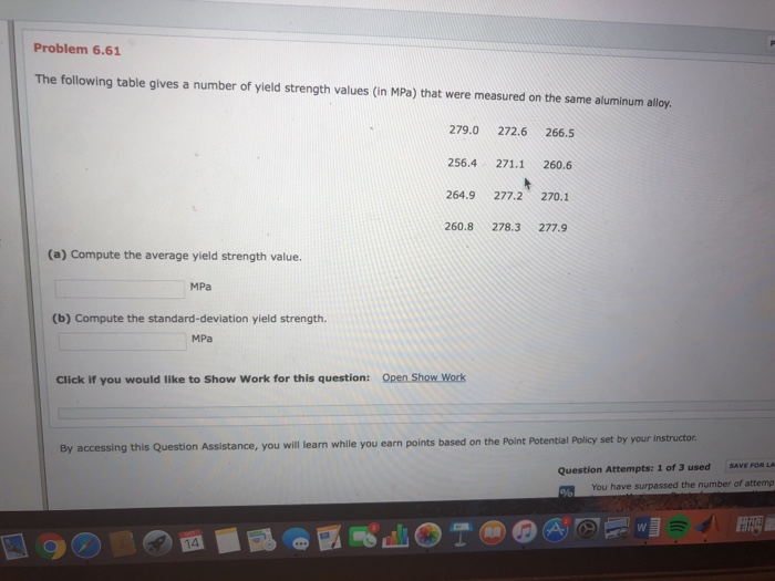 Solved Problem 6.61 The following table gives a number of | Chegg.com