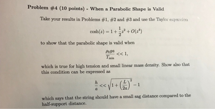 Solved Problem #1 (40 points)-The True Hanging String Shape | Chegg.com