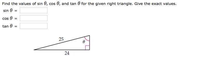 Solved Find the values of sin 0, cos 0, and tan 0 for the | Chegg.com