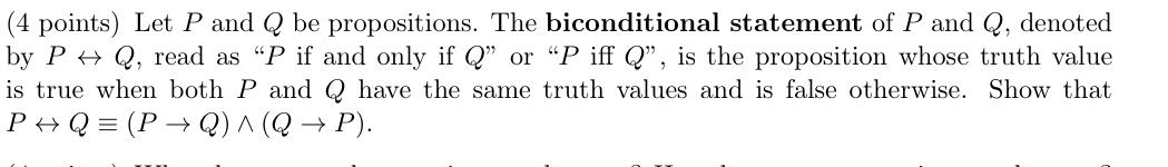 Solved (4 points) Let P and Q be propositions. The | Chegg.com