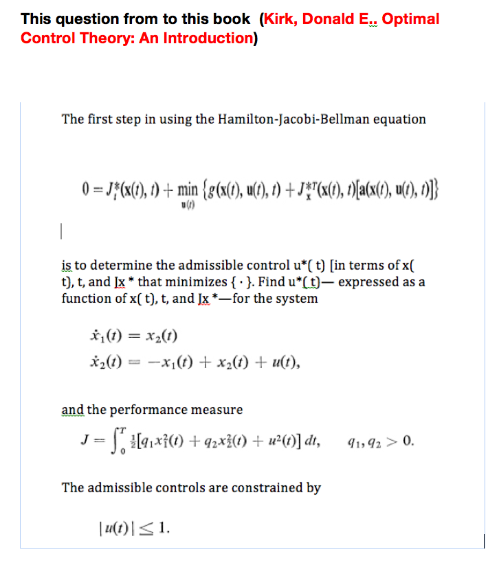 This question from to this book (Kirk, Donald E.. | Chegg.com