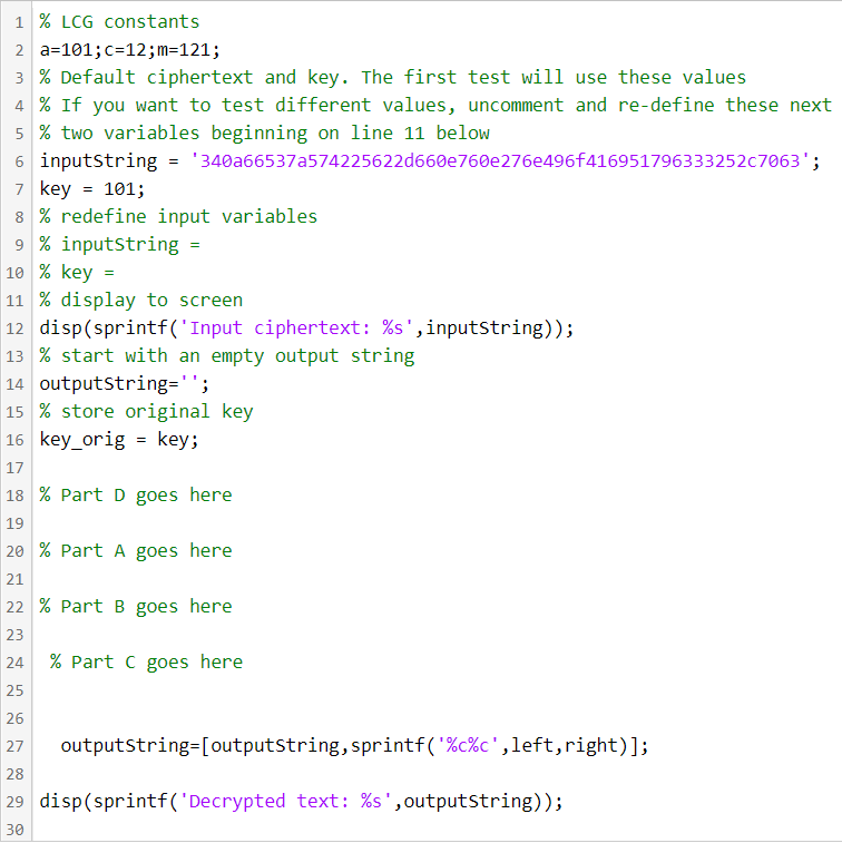 This week you will build the decryption scheme for | Chegg.com