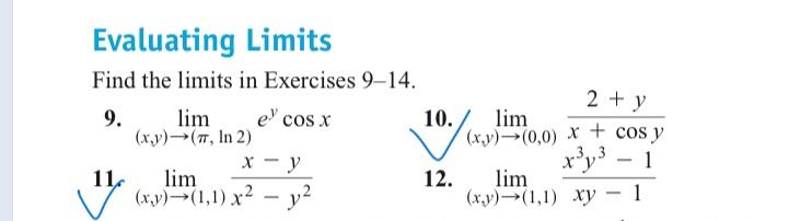 Solved 2 + y Evaluating Limits Find the limits in Exercises | Chegg.com