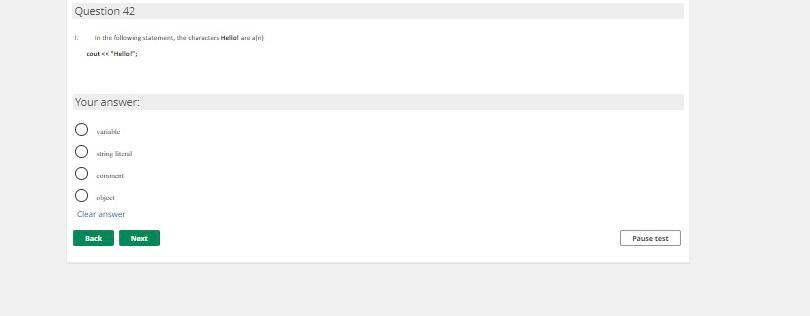 Solved Question 42 in the following statement, the | Chegg.com