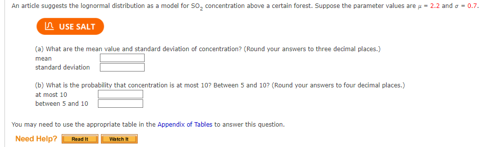 Solved An article suggests the lognormal distribution as a | Chegg.com