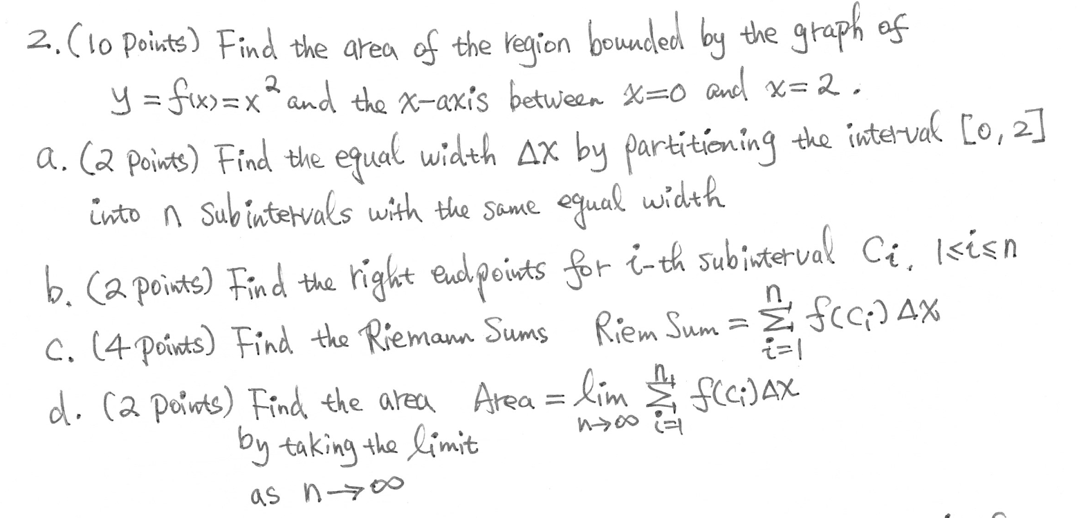 Solved 2. (10 points) Find the area of the region bounded by | Chegg.com