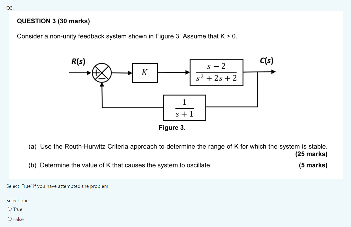 Solved Q3. QUESTION 3 (30 marks) Consider a non-unity | Chegg.com