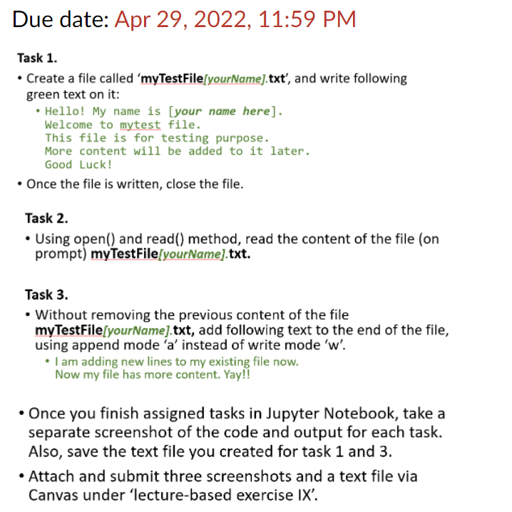 Solved Due date: Apr 29, 2022, 11:59 PM Task 1. • Create a | Chegg.com