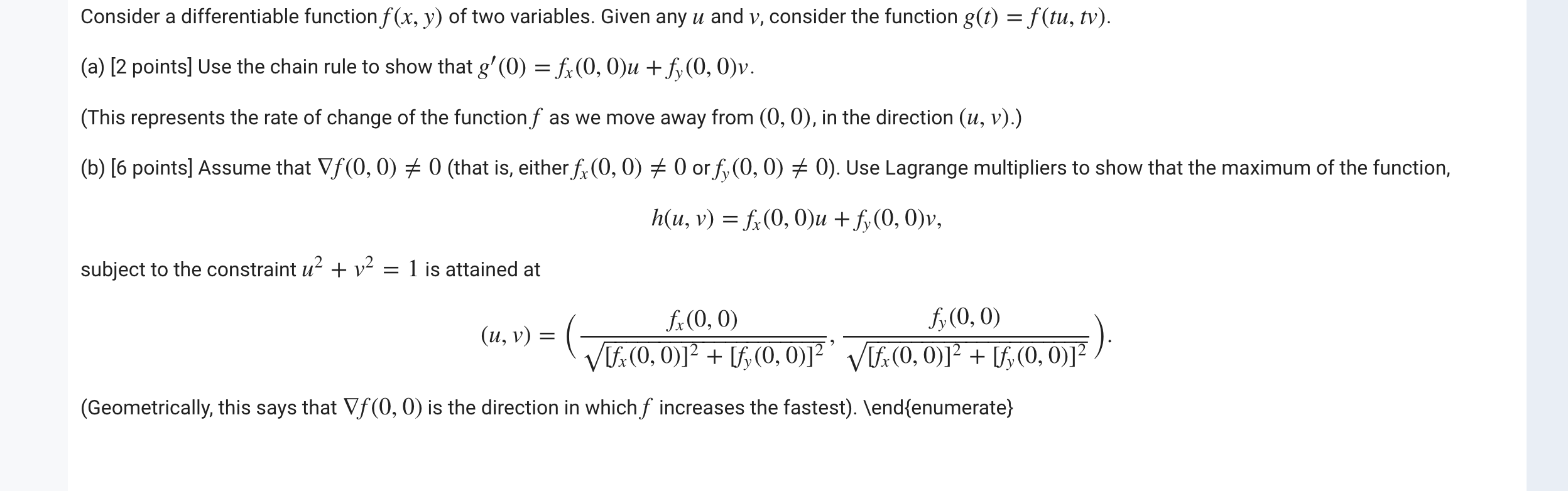 Solved Consider a differentiable function f(x, y) of two | Chegg.com