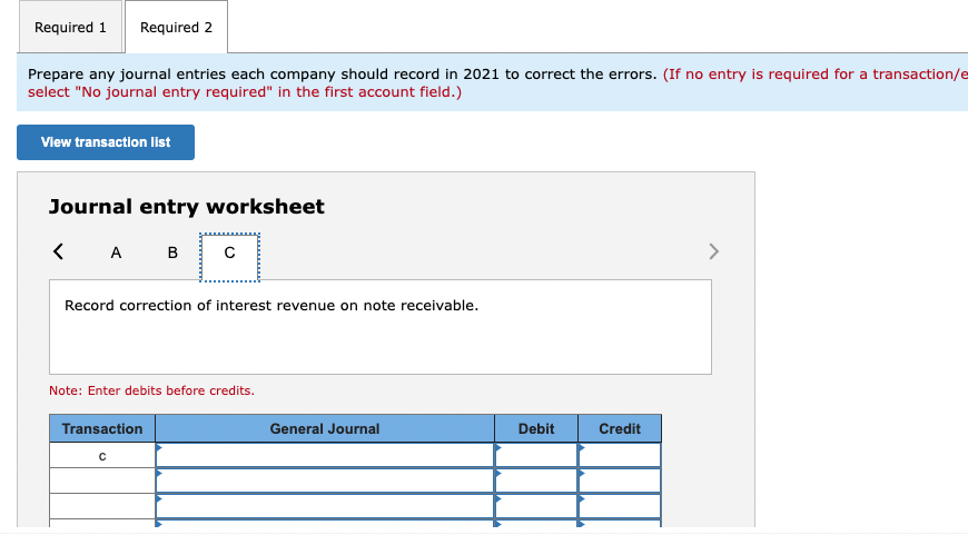Solved Exercise 20-23 (Algo) Error correction; three errors | Chegg.com