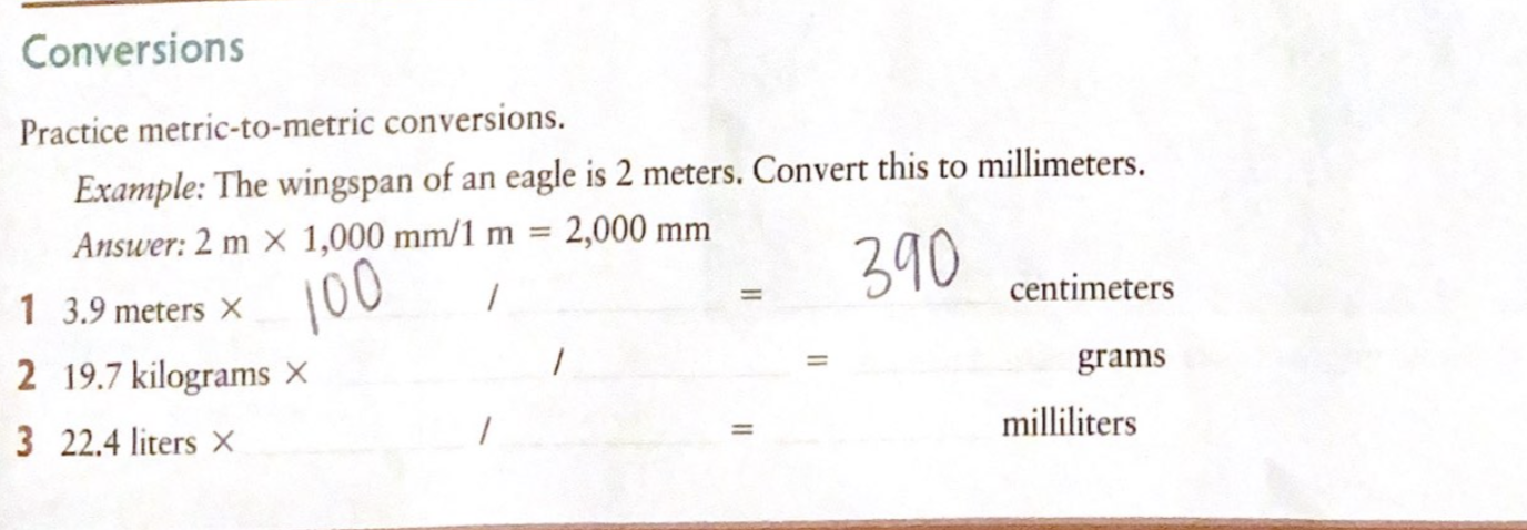 Solved Conversions Practice metric-to-metric conversions. | Chegg.com