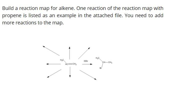 Solved Build a reaction map for alkene. One reaction of the | Chegg.com