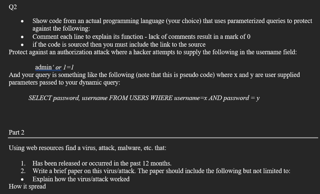 Q2 • Show code from an actual programming language | Chegg.com