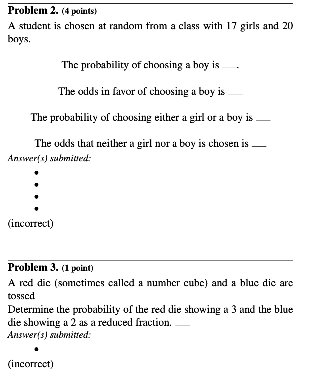 Solved Problem 2. (4 points) A student is chosen at random | Chegg.com