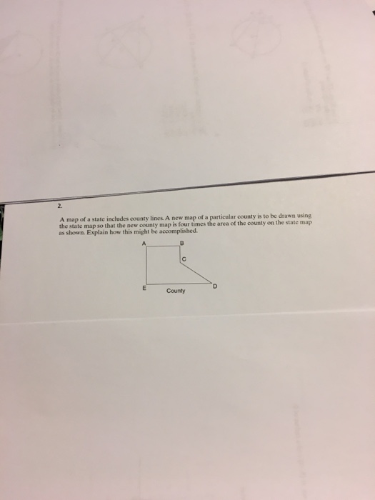 Solved A map of state includes county lines. A new map of a | Chegg.com