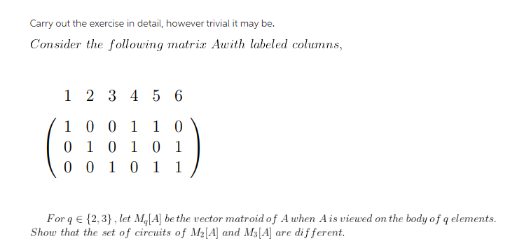 Solved Matroid Theory Second Edition chapter 1 | Chegg.com