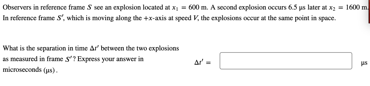 Solved Observers in reference frame 𝑆 see an explosion | Chegg.com