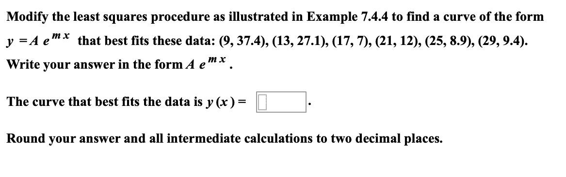 Solved т х Modify the least squares procedure as illustrated | Chegg.com