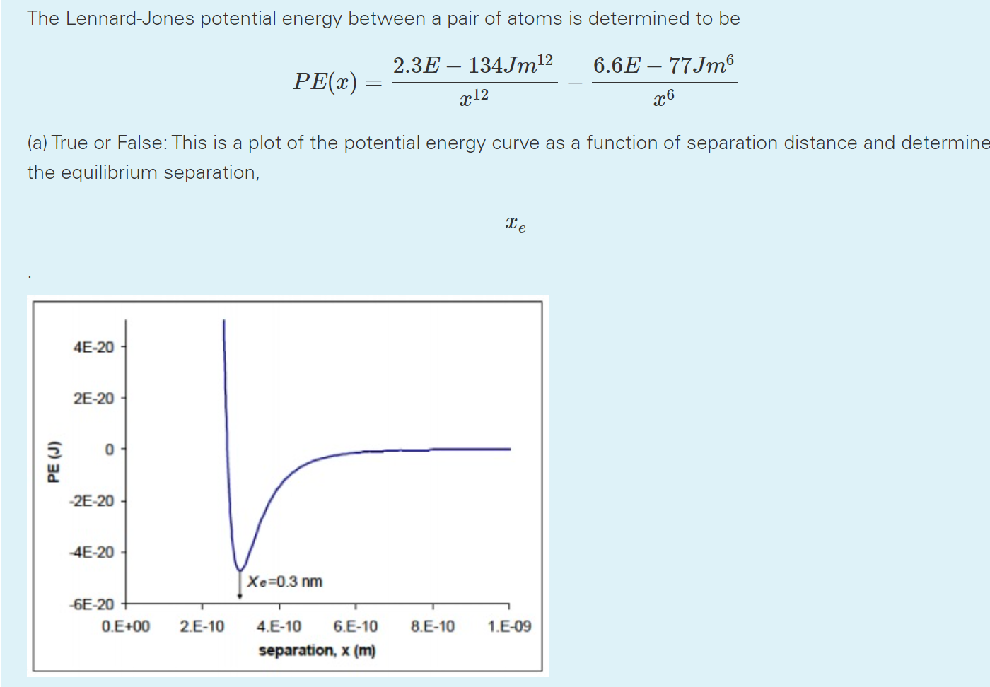 Solved The Lennard-Jones potential energy between a pair of | Chegg.com