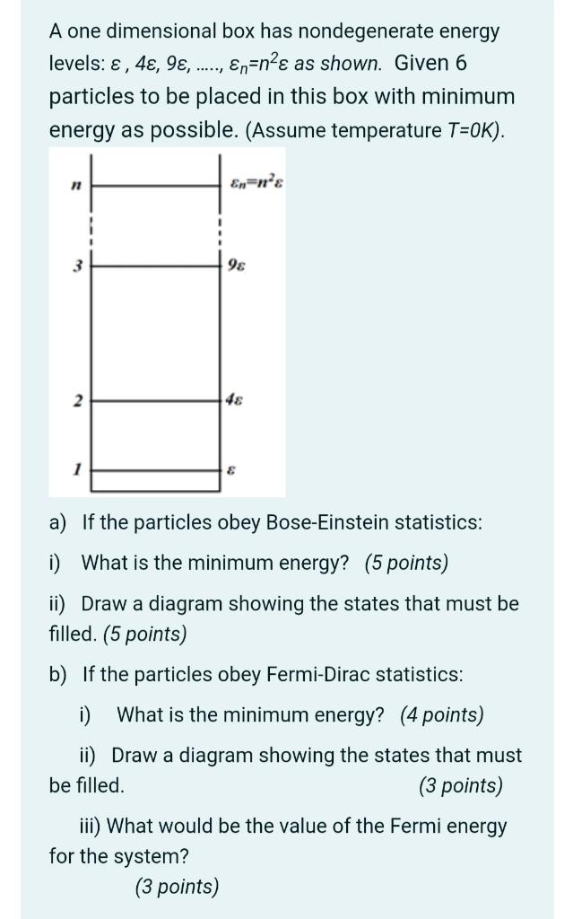 Solved A one dimensional box has nondegenerate energy | Chegg.com