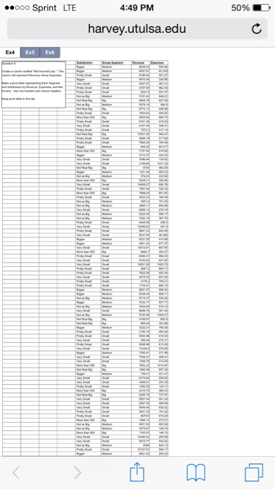 ooo Sprint LTE 4:49 PM 5096 harvey.utulsa.edu Ex4 Ex5 | Chegg.com