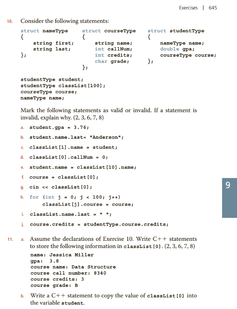 Solved Exercises | 645 10. Consider the following | Chegg.com