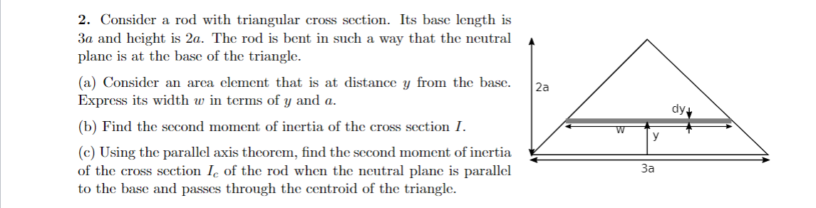 Solved Consider a rod with triangular cross section. Its | Chegg.com