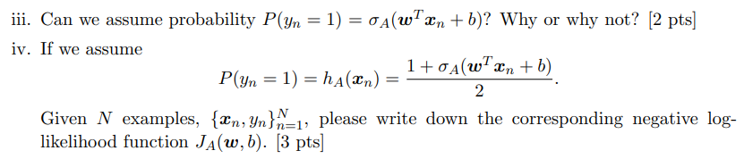 Consider the logistic regression model for binary | Chegg.com