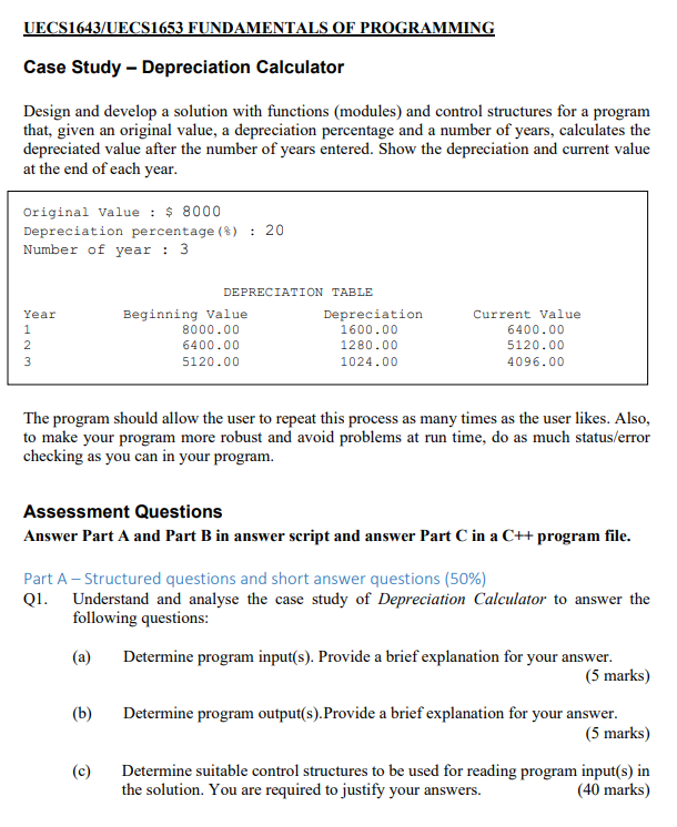Solved UECS1643/UECS1653 FUNDAMENTALS OF PROGRAMMING Case | Chegg.com