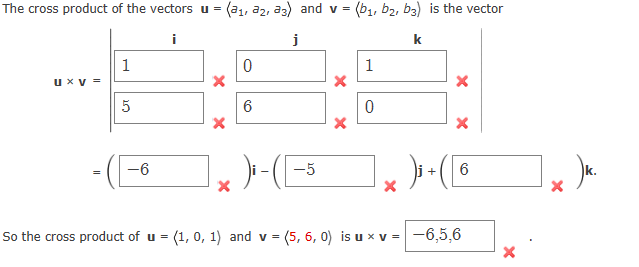 Solved The cross product of the vectors u= a1,a2,a3 and | Chegg.com