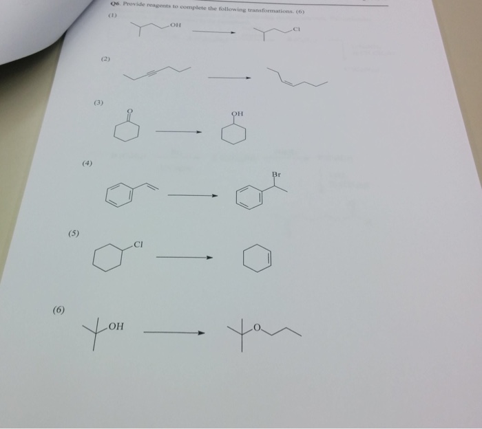 Solved Provide reagents to complete the following | Chegg.com