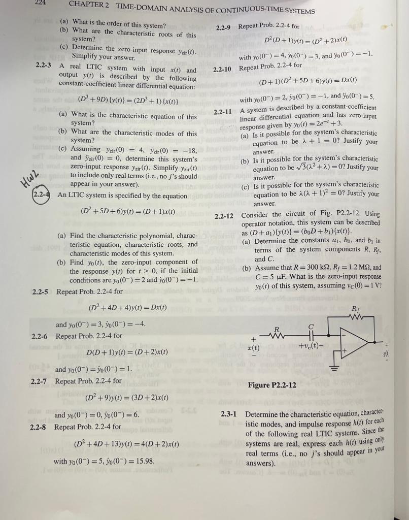 Solved Chapter 2 Time Domain Analysis Of Continuous Time