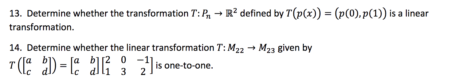 Solved 13. Determine whether the transformation T: Pn | Chegg.com