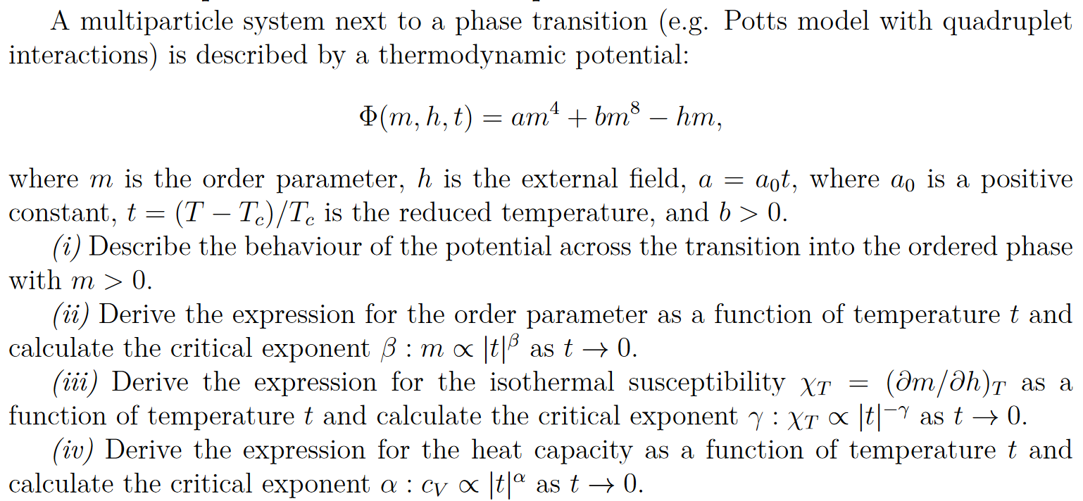 Solved A multiparticle system next to a phase transition | Chegg.com