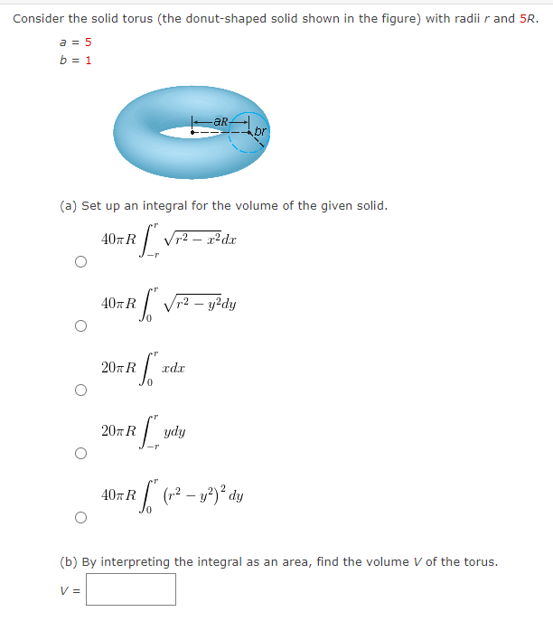 Solved Consider the solid torus (the donut-shaped solid | Chegg.com