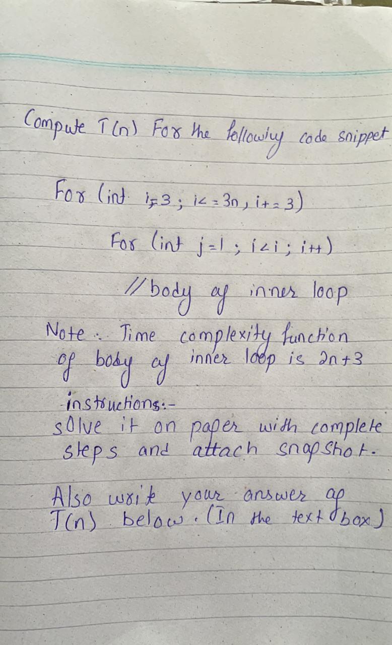 Solved Compute. Ion) For the followshy code snippet For lint | Chegg.com