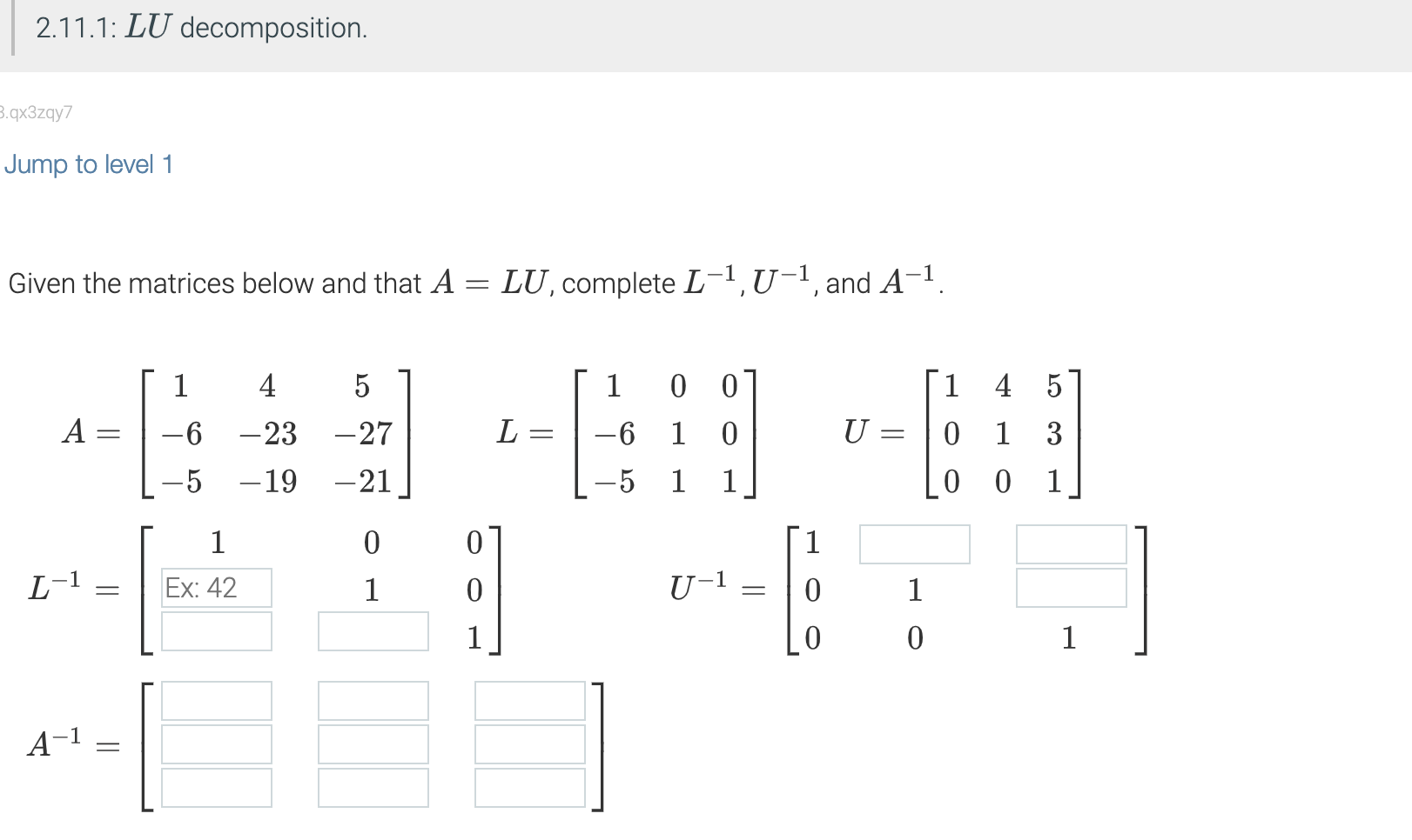 Solved Jump to level 1 Given the matrices below and that | Chegg.com